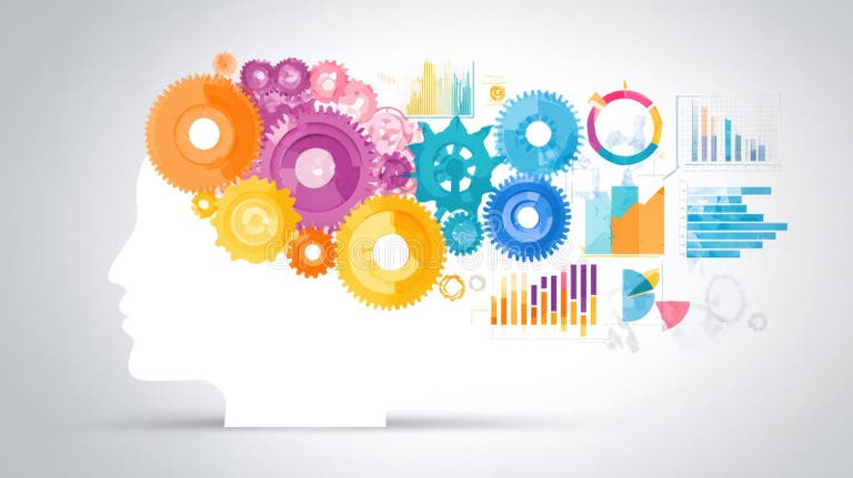 Visual Representation of Thought Process Using Colorful Gears and ...