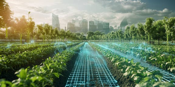 Conceptual Visualization of Smart Agriculture and Modern Farming ...