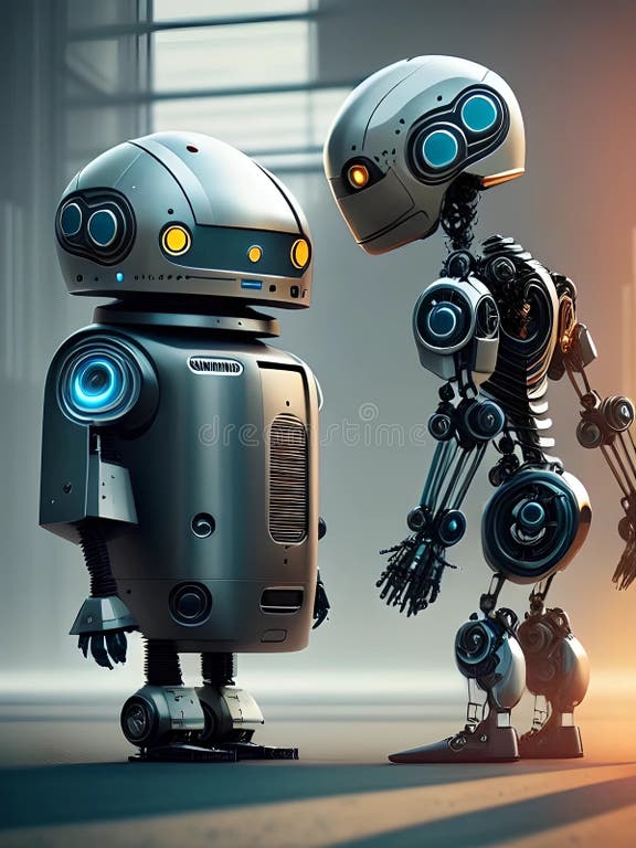A Conceptual Visualization of Two Robots Talking, Generated by AI ...