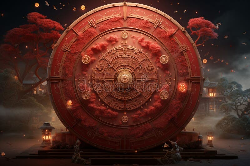 Conceptual Visuals of the Ancient Lunar Calendar Stock Illustration ...