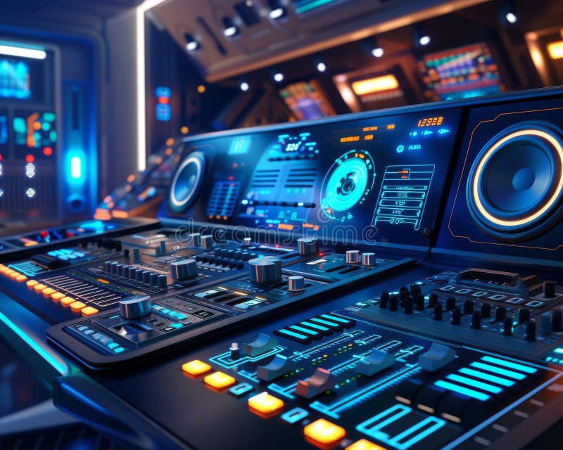 Conceptualize an Audio Control Panel Infused with Futuristic Technology ...