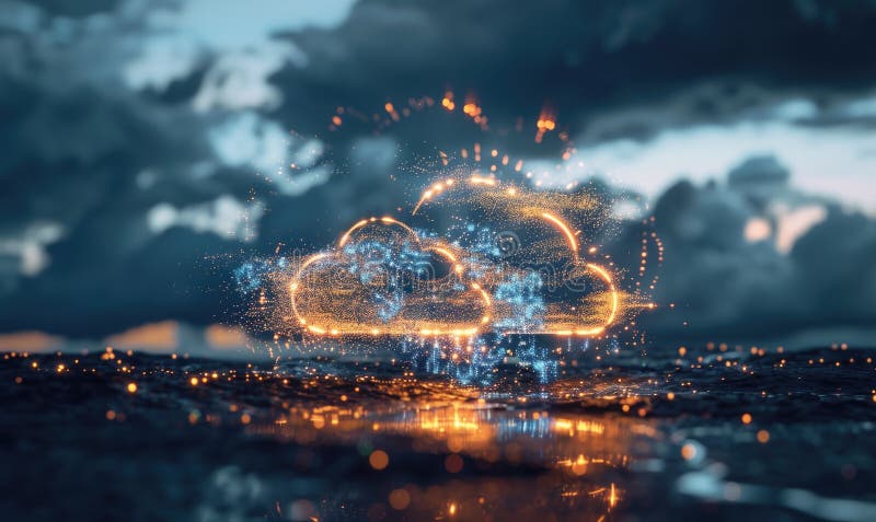 Conceptualizing Cloud Data with Digital Storage Icons Stock Image ...