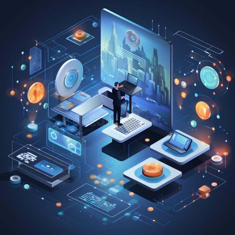 Conceptualizing Software Development Web Programming Stock Illustration ...