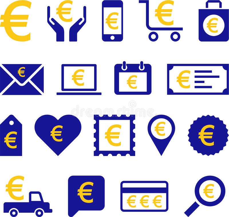 Conceptuele Euro Pictogrammen Vector Illustratie - Illustration of ...
