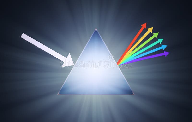 Prisma met licht spectrum stock illustratie. Illustration of instrument ...