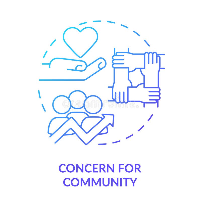 Concern for Community Blue Gradient Concept Icon Stock Vector ...