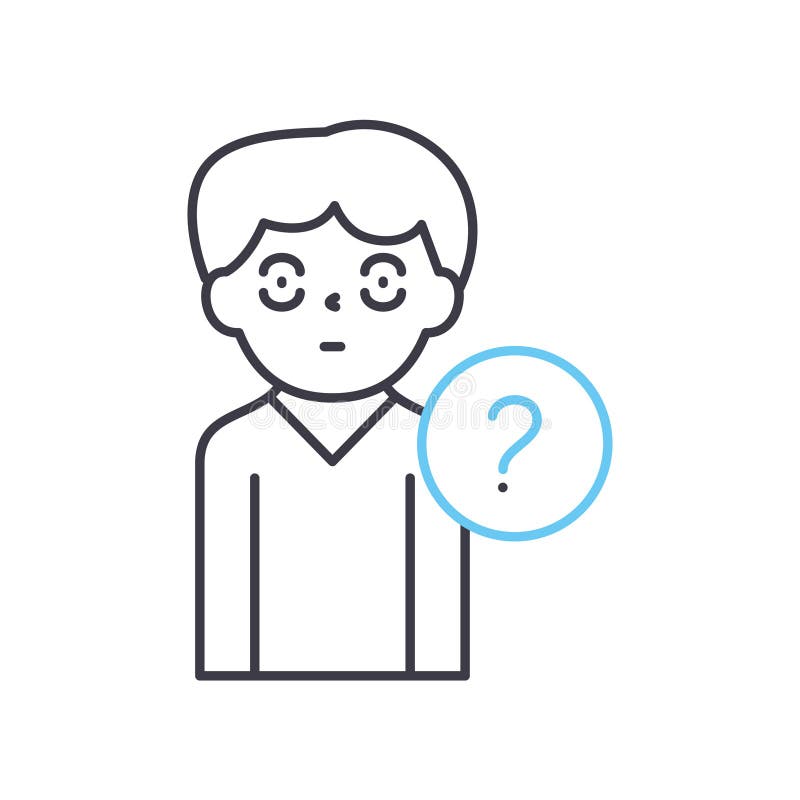 Concern Line Icon, Outline Symbol, Vector Illustration, Concept Sign ...