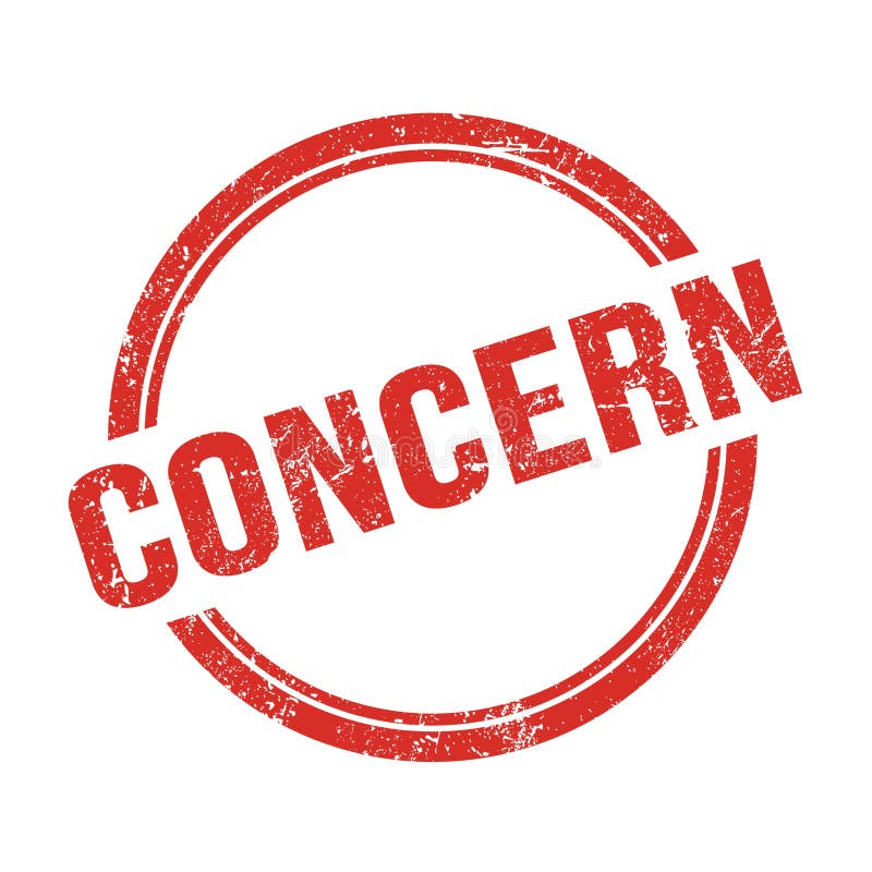 CONCERN Text Written on Red Grungy Round Stamp Stock Illustration ...