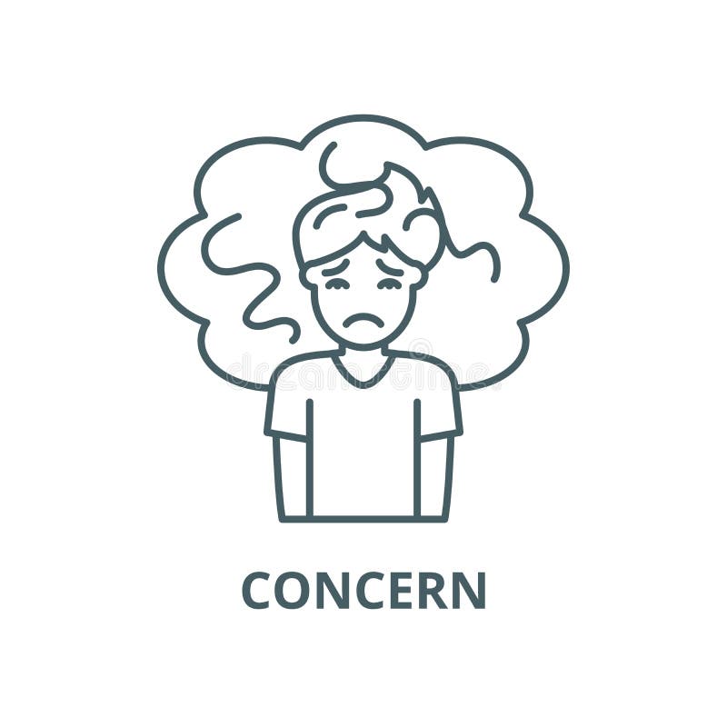 Concern Line Icon Concept. Concern Vector Linear Illustration, Symbol ...