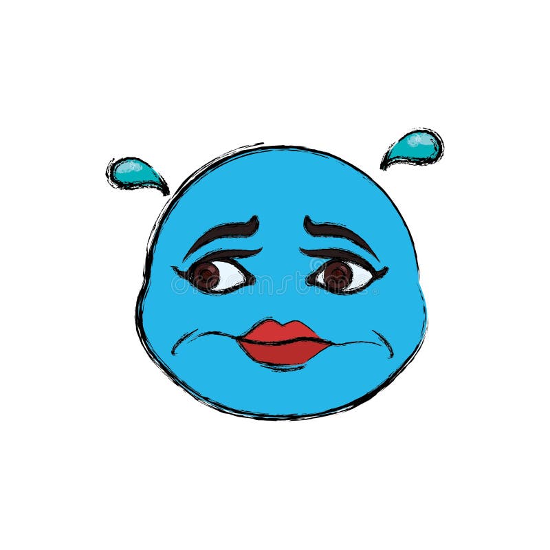 Concerned cartoon face stock illustration. Illustration of mood - 88978772