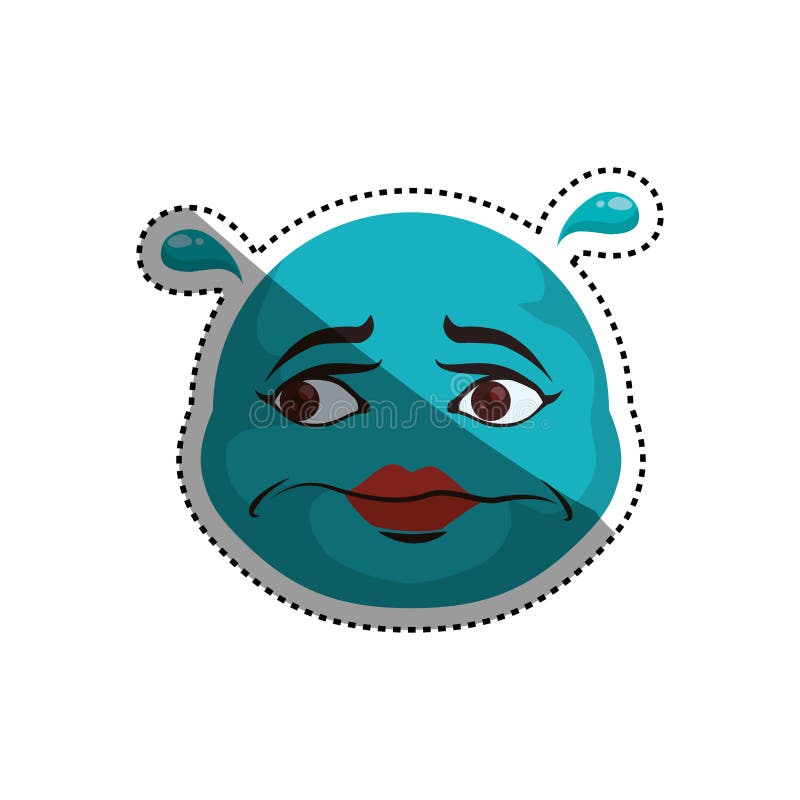 Concerned cartoon face stock illustration. Illustration of emoticon ...