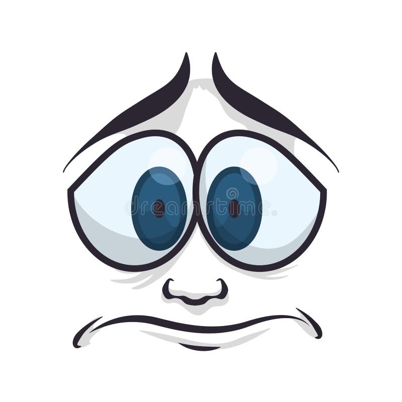 Concerned cartoon face stock illustration. Illustration of expression ...
