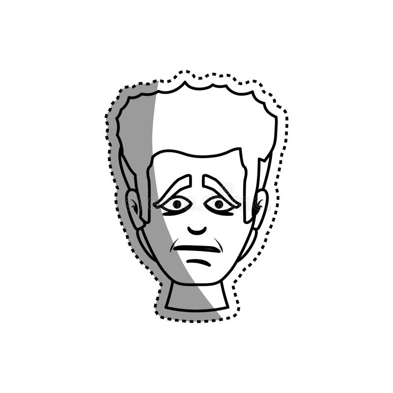 Concerned cartoon face stock illustration. Illustration of mood - 88980426