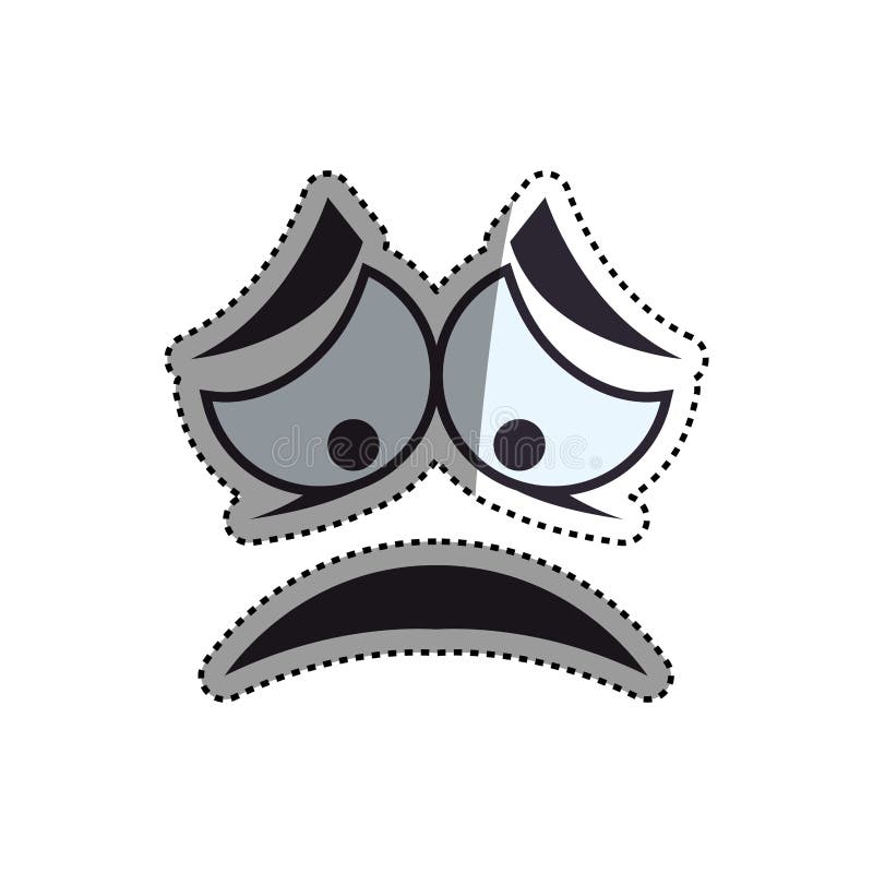 Concerned cartoon face stock illustration. Illustration of humorous ...