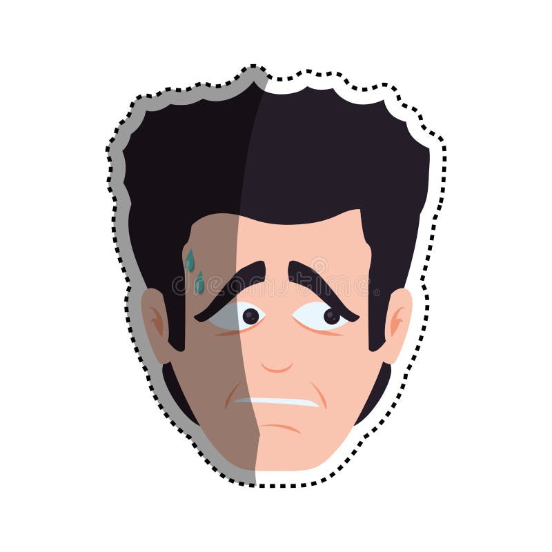 Concerned cartoon face stock illustration. Illustration of face - 88982975