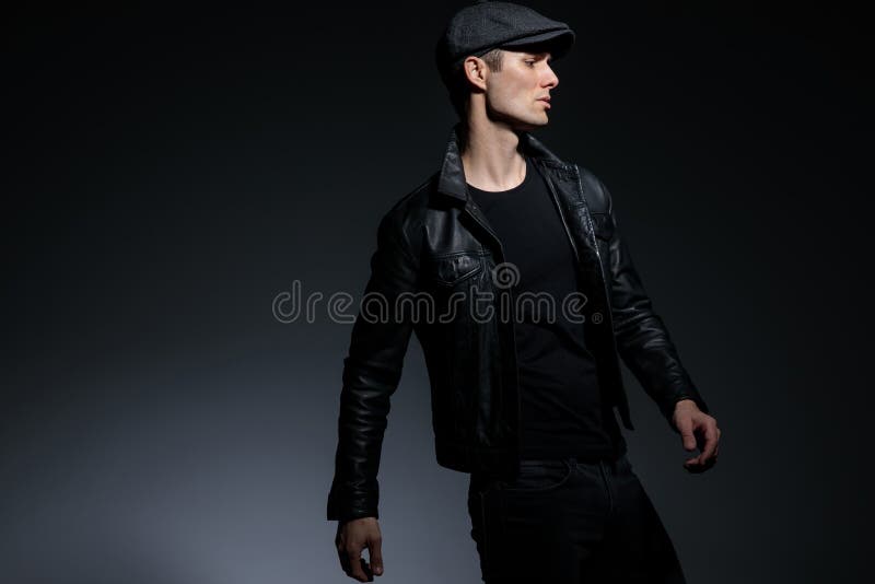 Dramatic Man In Jeans Clothes And Sunglasses Poses Outdoor Stock Image ...