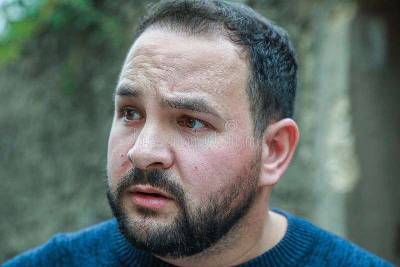 Concerned Man by Something All of a Sudden Stock Photo - Image of face ...