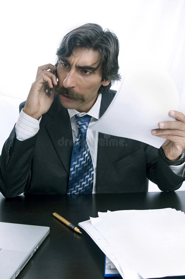 Concerned Phone Call stock image. Image of skinny, portrait - 1085307
