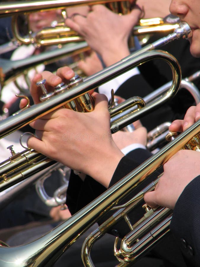 Trumpets in concert stock image. Image of performer, wind - 1327449