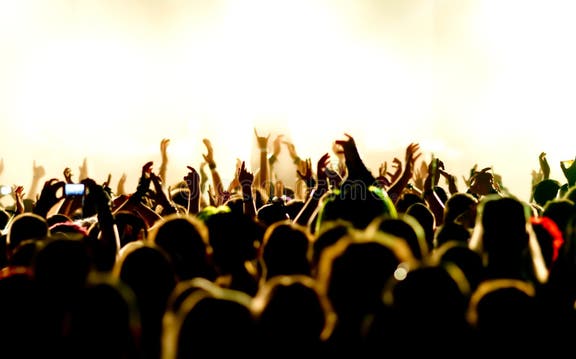Concert Crowd stock image. Image of backlight, celebration - 15538179