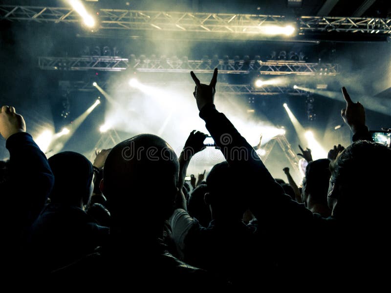 Concert Hall with People Clapping a Band Stage Editorial Photography ...