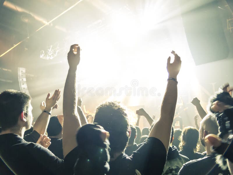 Concert Hall with People Clapping a Band Stage Editorial Photography ...
