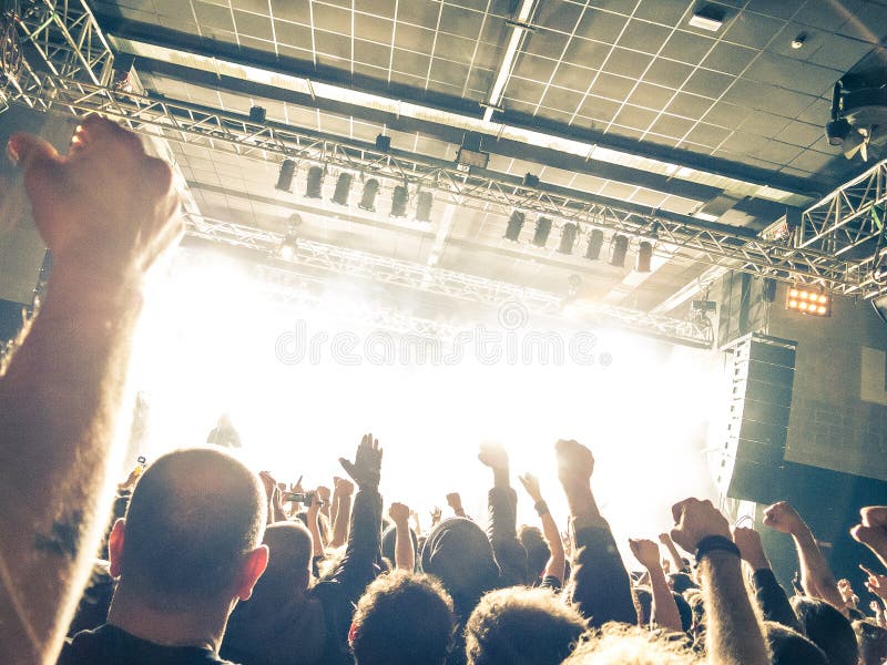 Concert Hall with People Clapping a Band Stage Editorial Photography ...