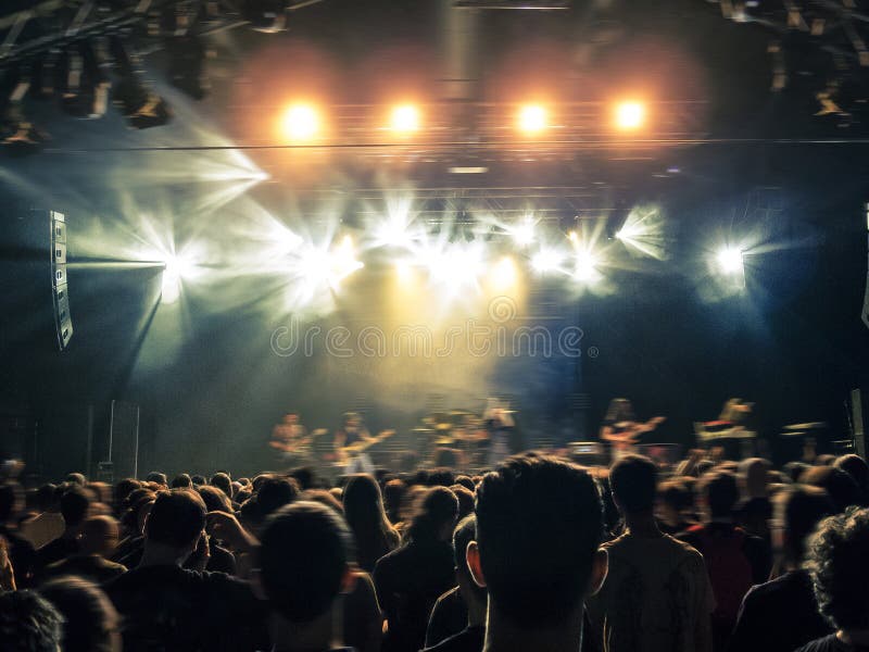 Concert Hall with People Clapping a Band Stage Editorial Photography ...