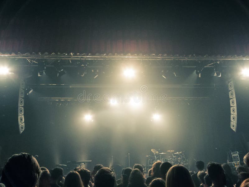 Concert Crowd in Front of Stage Lights Editorial Stock Photo - Image of ...
