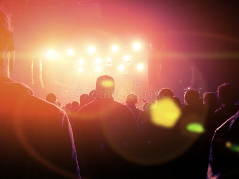 Concert Crowd in Front of Stage Lights Editorial Image - Image of hall ...