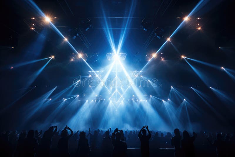 Concert Crowd Front Stage Rays Colored Spotlights Stock Photos - Free ...