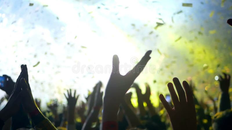 Concert crowd hand music stock video. Video of hold - 138858217