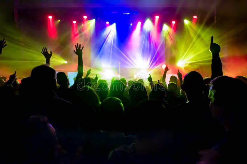 Concert Crowd at Rock Concert Stock Image - Image of crowd, admiration ...