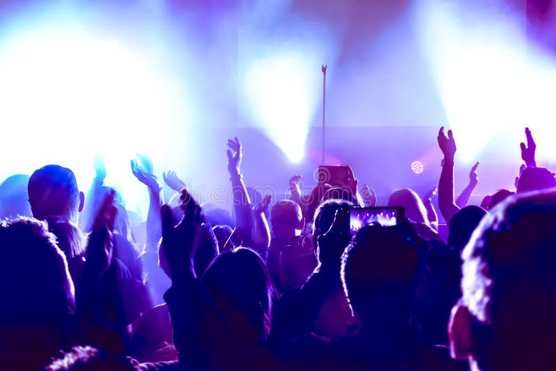 Concert Crowd at Rock Concert Stock Image - Image of entertainment ...