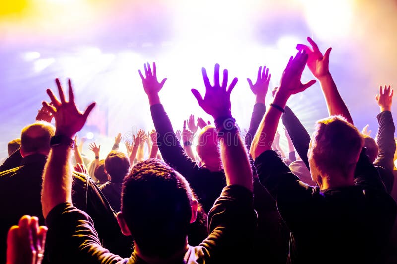 Concert Crowd at Rock Concert Stock Photo - Image of celebration ...
