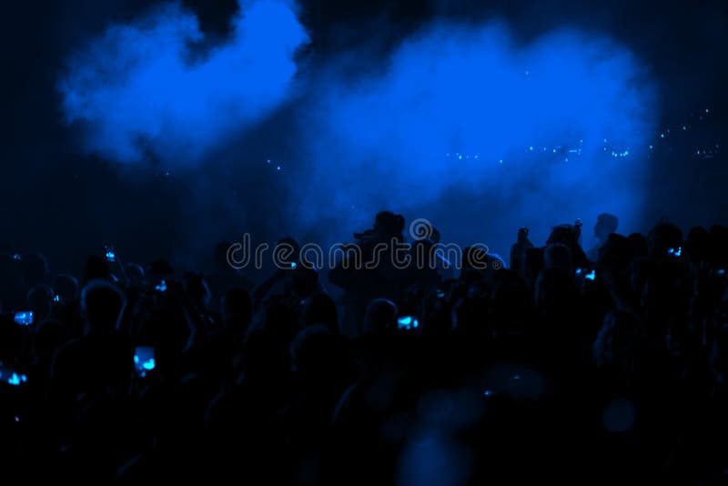 Concert and Crowded People. Editorial Image - Image of discotheque ...