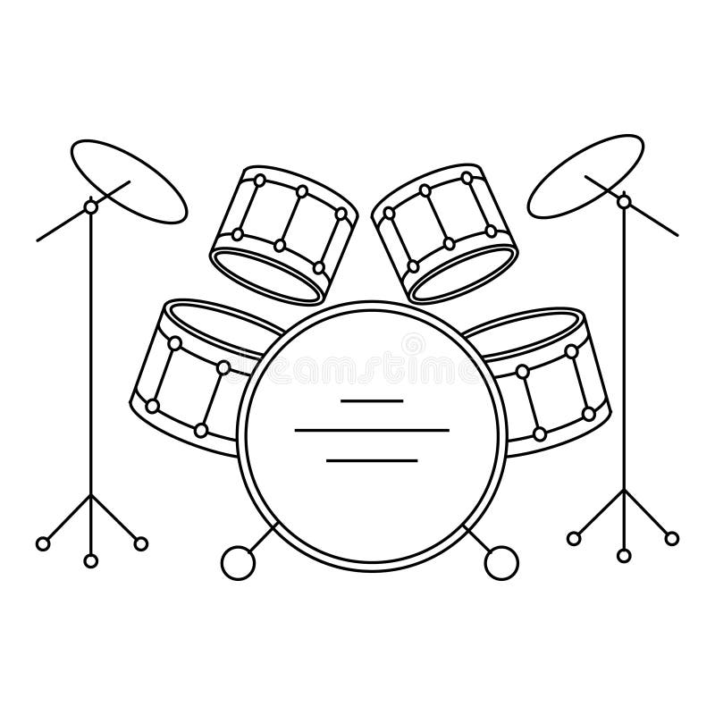Concert Drum Set, Musical Instruments, Line Art. Sketch, Icon Vector ... Concert Drum Set, Musical Instruments, Line Art. Sketch, Icon Vector ...