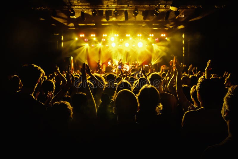 Concert Hall. a Crowd of Spectators in Front of the Stage. Stock Photo ...