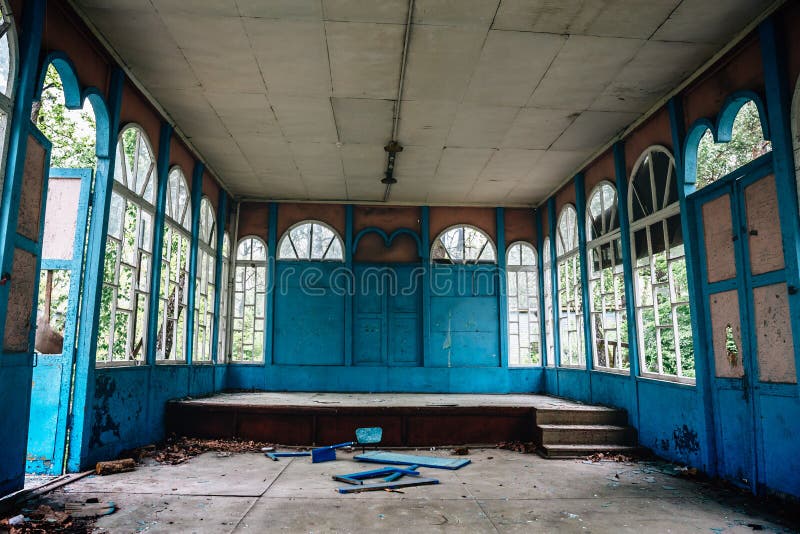 Concert Hall with Large Windows, an Old Shuffled Building, Interior ...