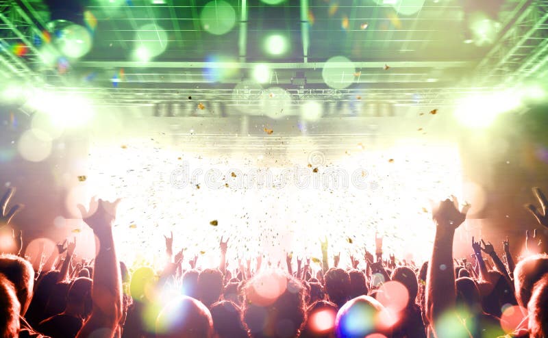 Concert Hall with People Clapping a Band Stage Editorial Photography ...