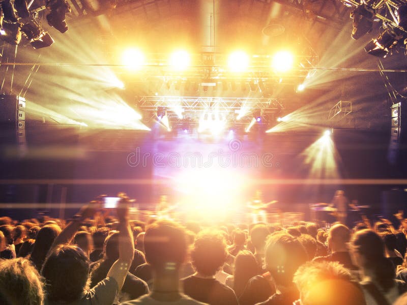 Concert Hall with People Clapping a Band Stage Editorial Photography ...