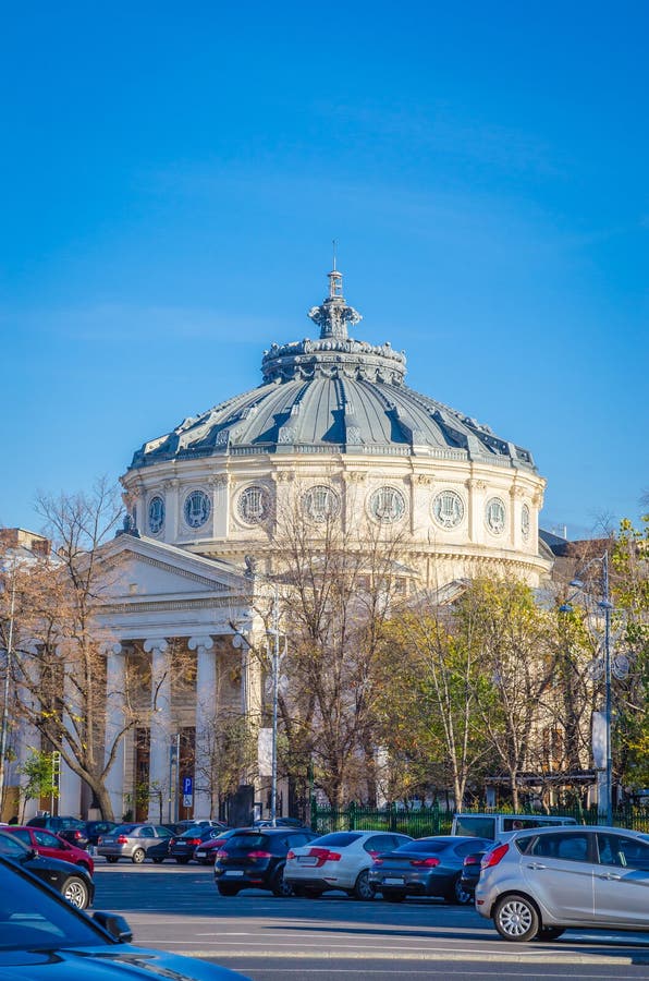 Concert Hall Romanian Atheneum in Bucharest, Romania Stock Image ...