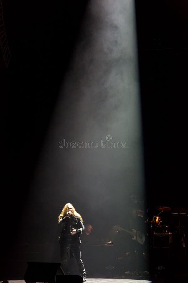 Lead Singer at Rock Concert Editorial Stock Image - Image of orange ...