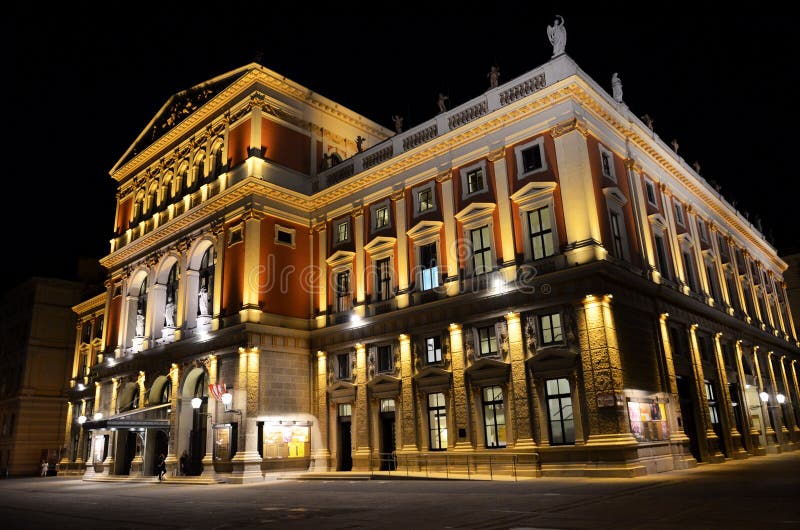 The Concert House of Vienna at Night Editorial Photo - Image of ...