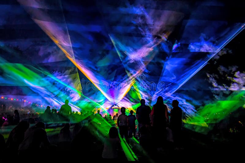 Concert Light Show - Laser Lights during Concert Stock Image - Image of ...