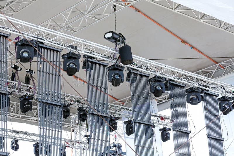 Concert lighting on stage stock image. Image of projector - 68867263