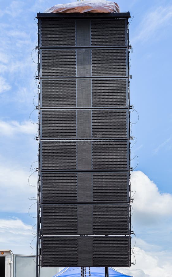 Line Array Speakers on Music Stage Stock Photo - Image of equipment ...