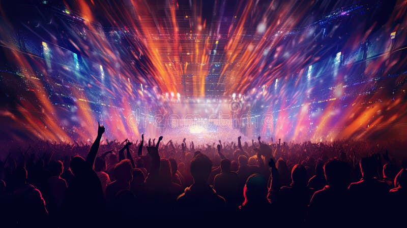 Concert Party Disco. Crowd at Concert Stock Illustration - Illustration ...