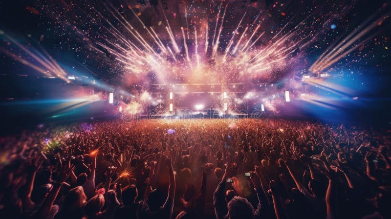 Concert Party Disco. Crowd at Concert Stock Illustration - Illustration ...