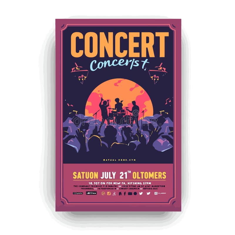 Concert poster template stock illustration. Illustration of club ...